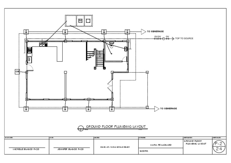 Ground Floor Plumbing Layout: To Sewerage | PDF