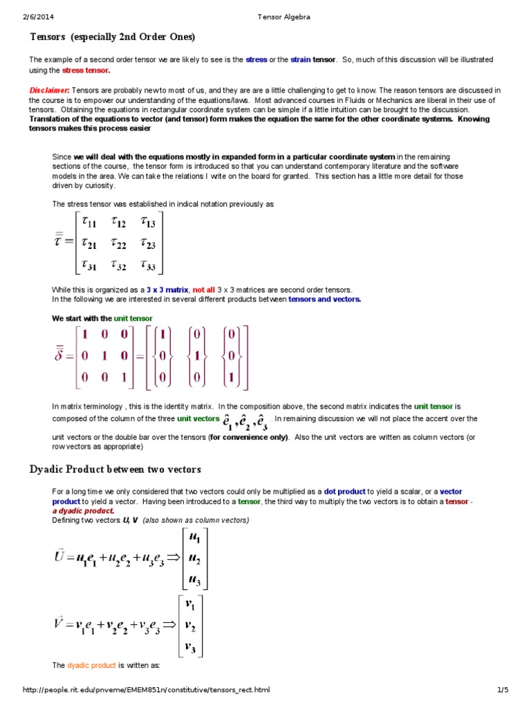 Tensor Algebra | Tensor | Differential Topology