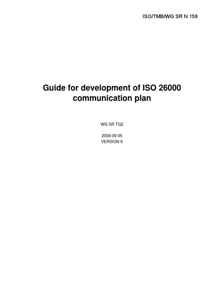 ISO 26000 Guide Communication Plan | PDF | International Organization ...