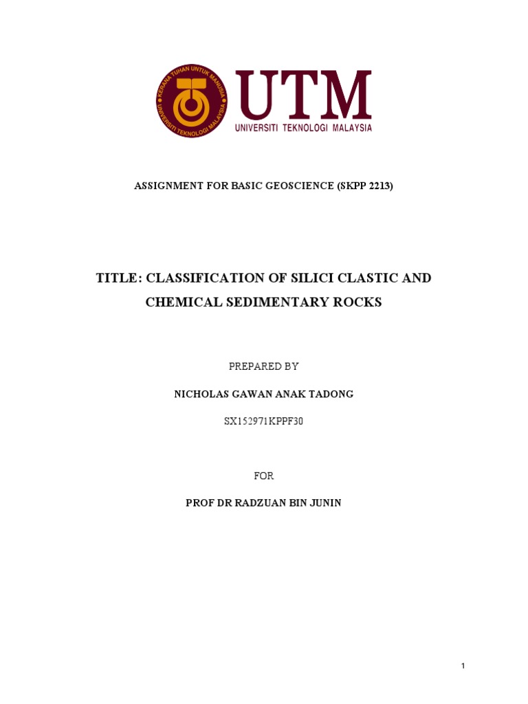 Siliciclastic and Chemical Rock Classification | PDF | Clastic Rock ...