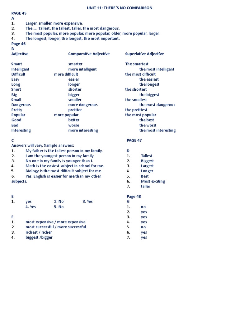 Unit 11 - There - S No Comparison | PDF | Rules | Grammar