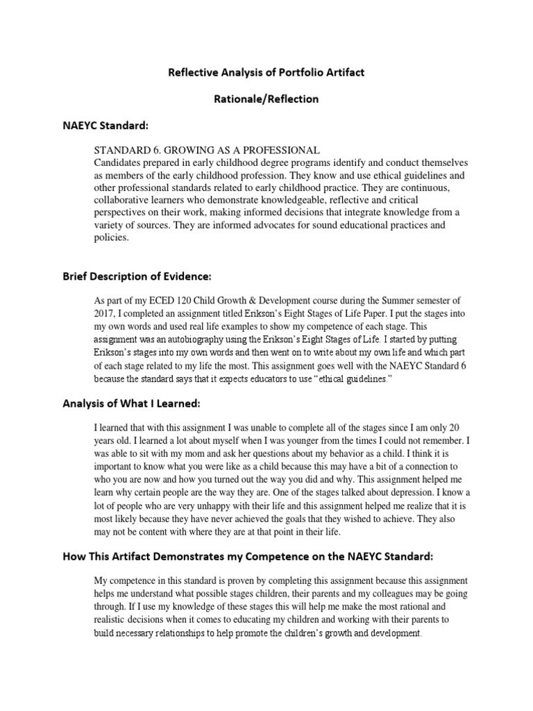 Rationale Reflection Eced120 | PDF | Early Childhood Education ...