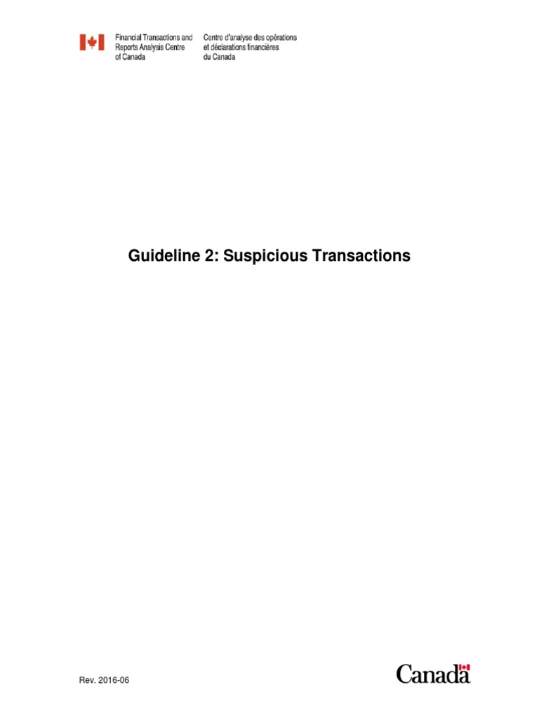 Guideline 2: Suspicious Transactions | PDF | Money Laundering | Real ...