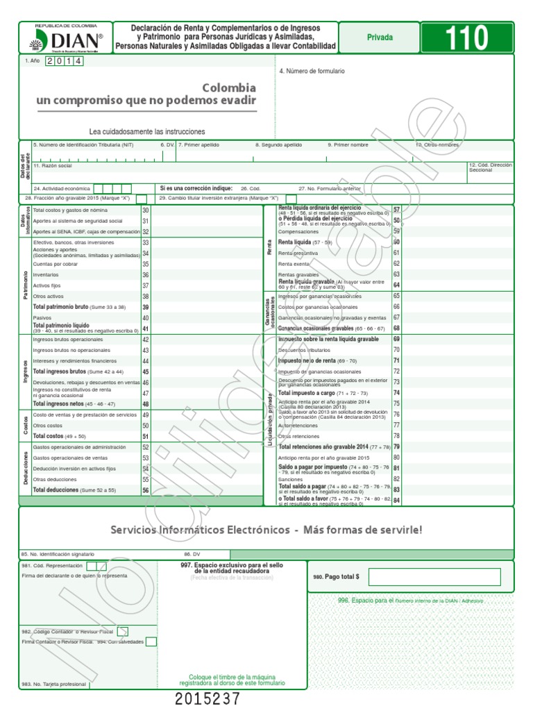 Formulario 110 PDF | PDF | Contabilidad | Impuestos