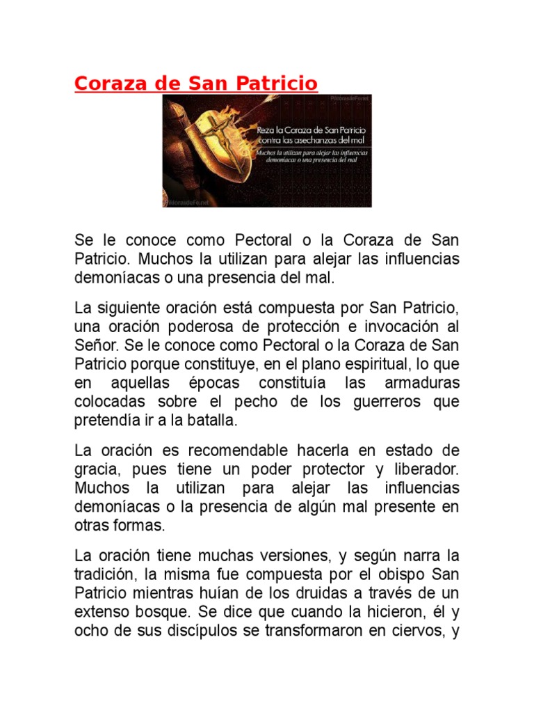 Oración de la Coraza de San Patricio | PDF | Cristo (título) | Oración