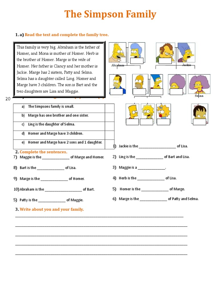 The Simpsons Family Exercises | PDF
