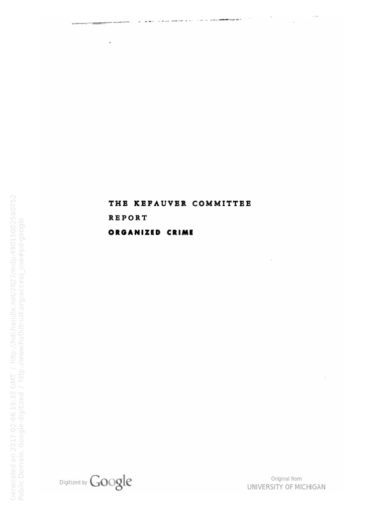 Kefauver Report On Organized Crime | PDF | Gambling | Police