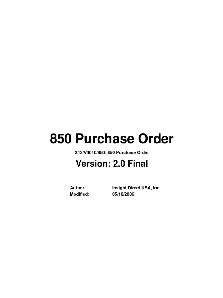 Sample 850 EDI Specification PDF | PDF | Written Communication | Business