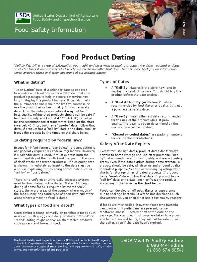 Food Product Dating Usda Flyer PDF | PDF | Sausage | Pork