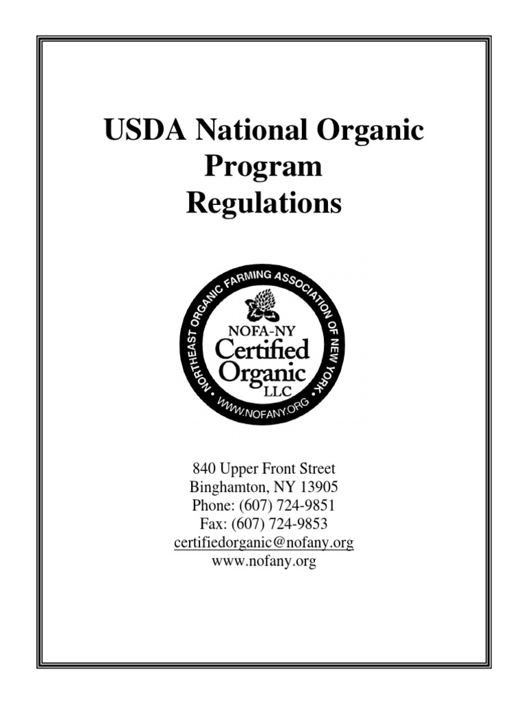 USDA National Organic Program Regulations | PDF | Organic Farming ...
