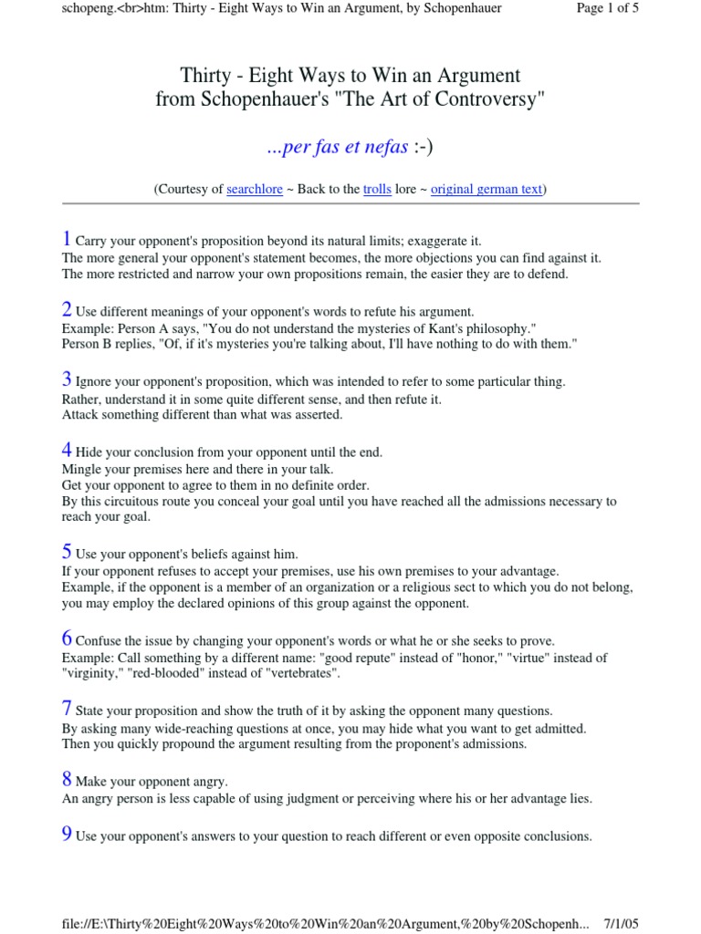 38 Ways To Win An Argument PDF | PDF