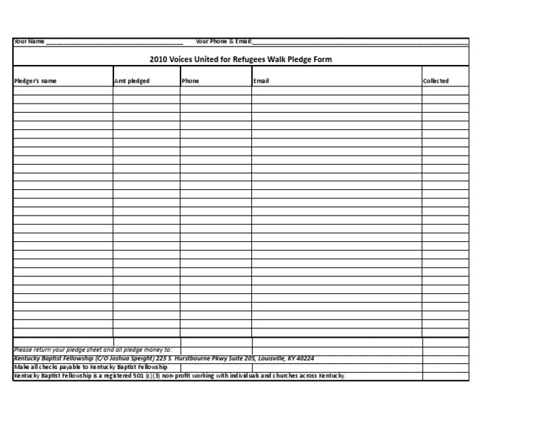 Pledge Sheet | PDF