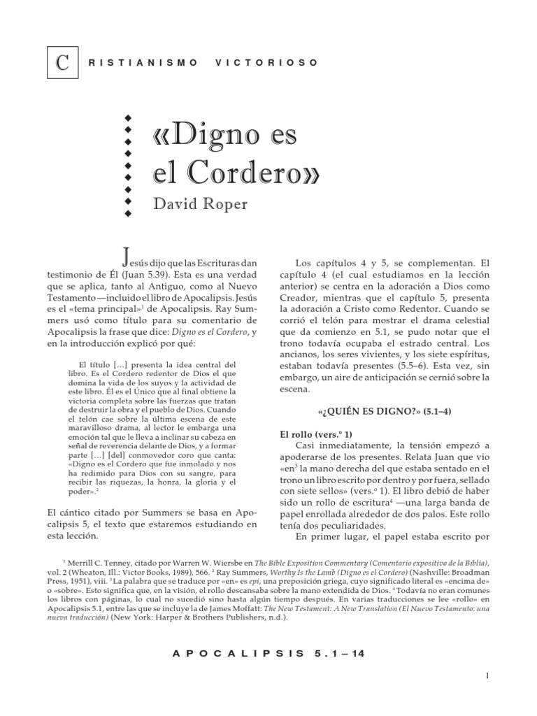 Digno Es El Cordero PDF | PDF | Cordero de Dios | Jesús