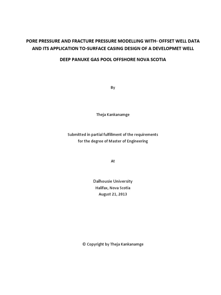 Theja Kankanamge, PORE PRESSURE AND FRACTURE PRESSURE MODELLING WITH ...