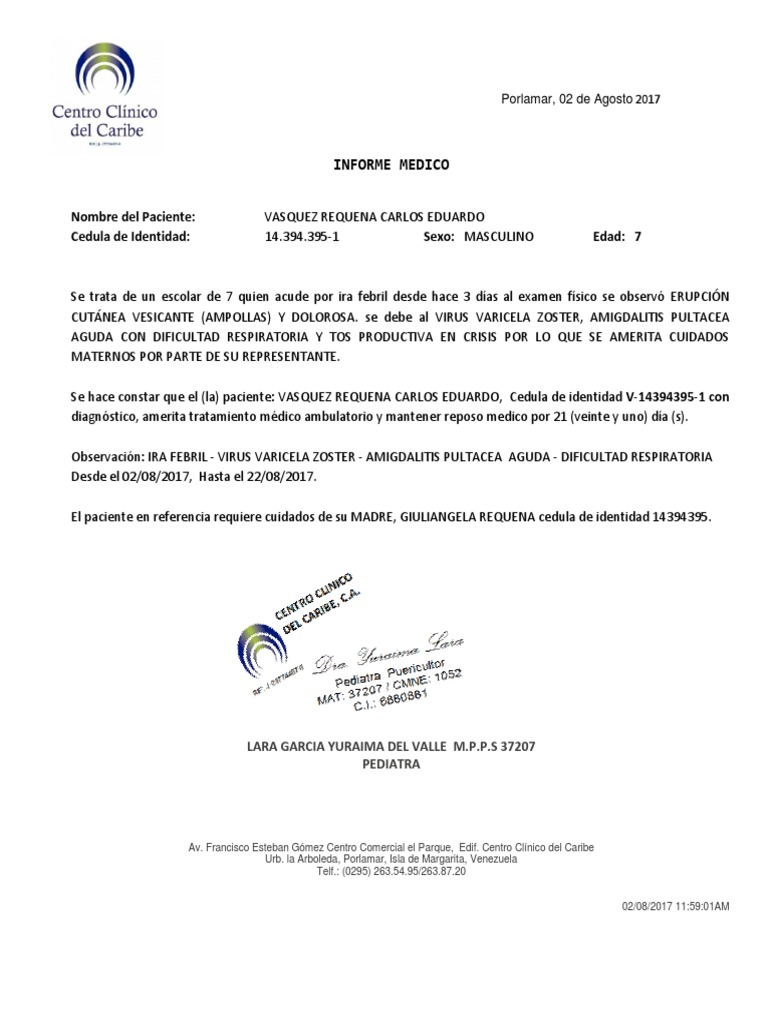 Informe Medico | PDF