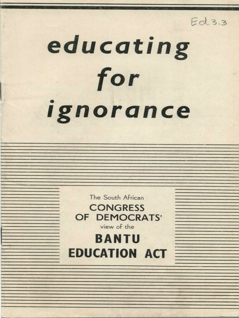Bantu Education Act | PDF | Apartheid | Taxes Bantu Education Act | PDF | Apartheid | Taxes