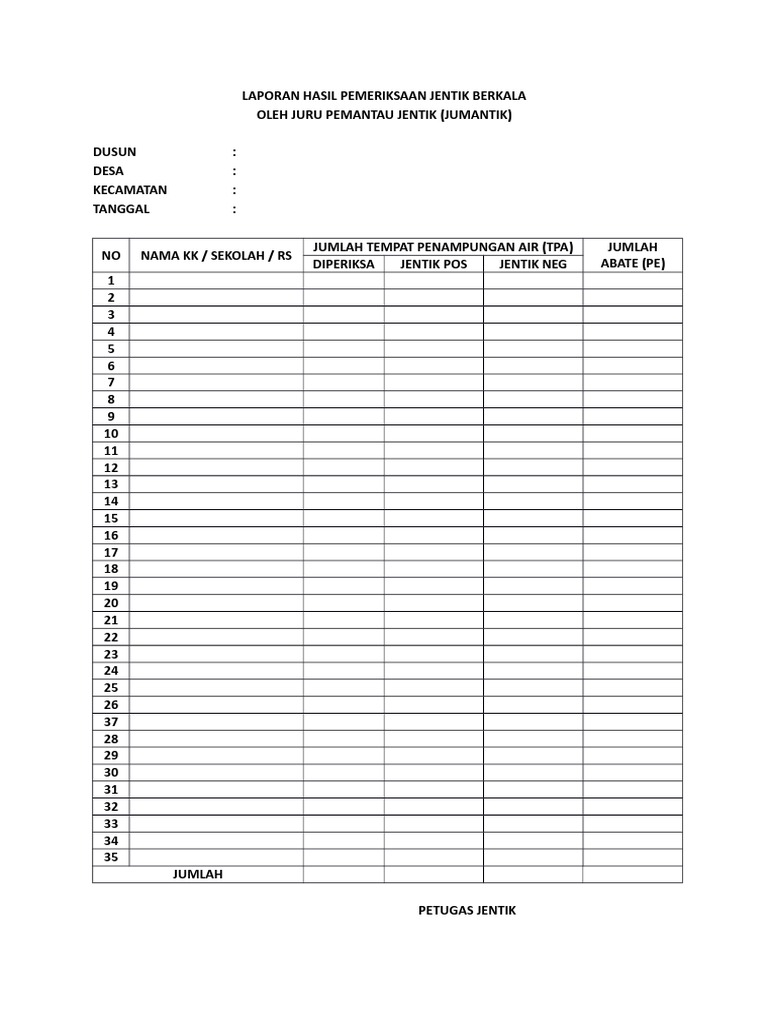 Form PSN 1 (Tabel) | PDF