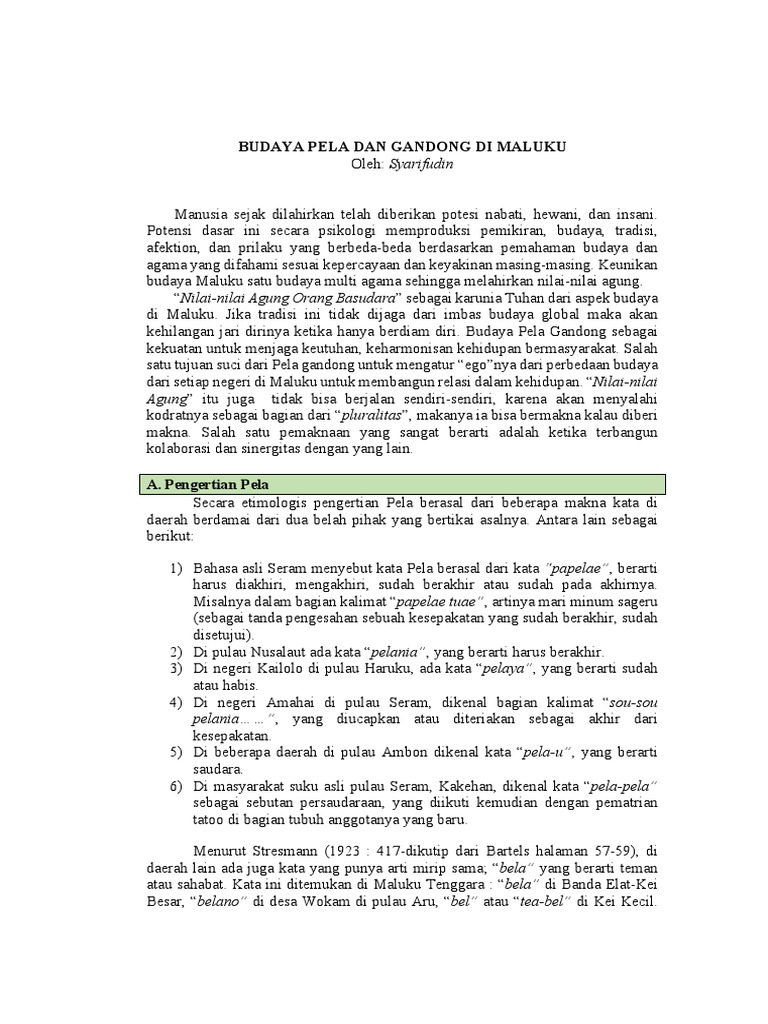 Budaya Pela Dan Gandong Di Maluku | PDF