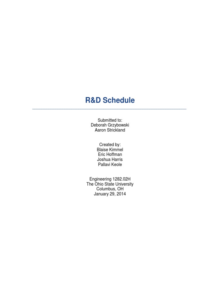 R&D Cover Page | PDF