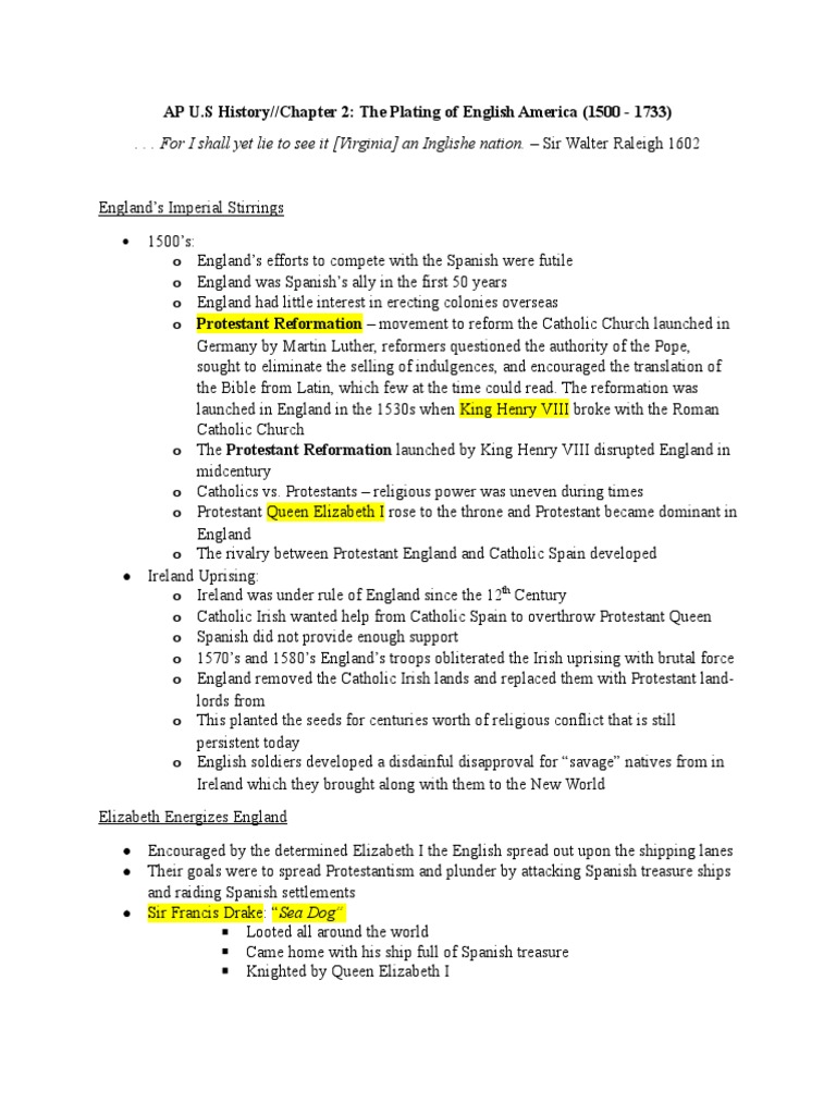 AP U.S History Chapter 2 Outline | PDF | Native Americans In The United ...
