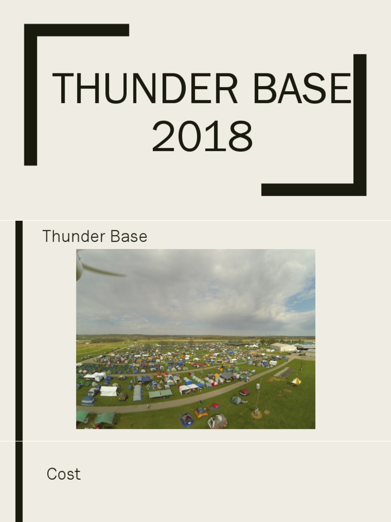 Thunder Base 2018 Event Details | PDF | Scouting | Youth Organizations