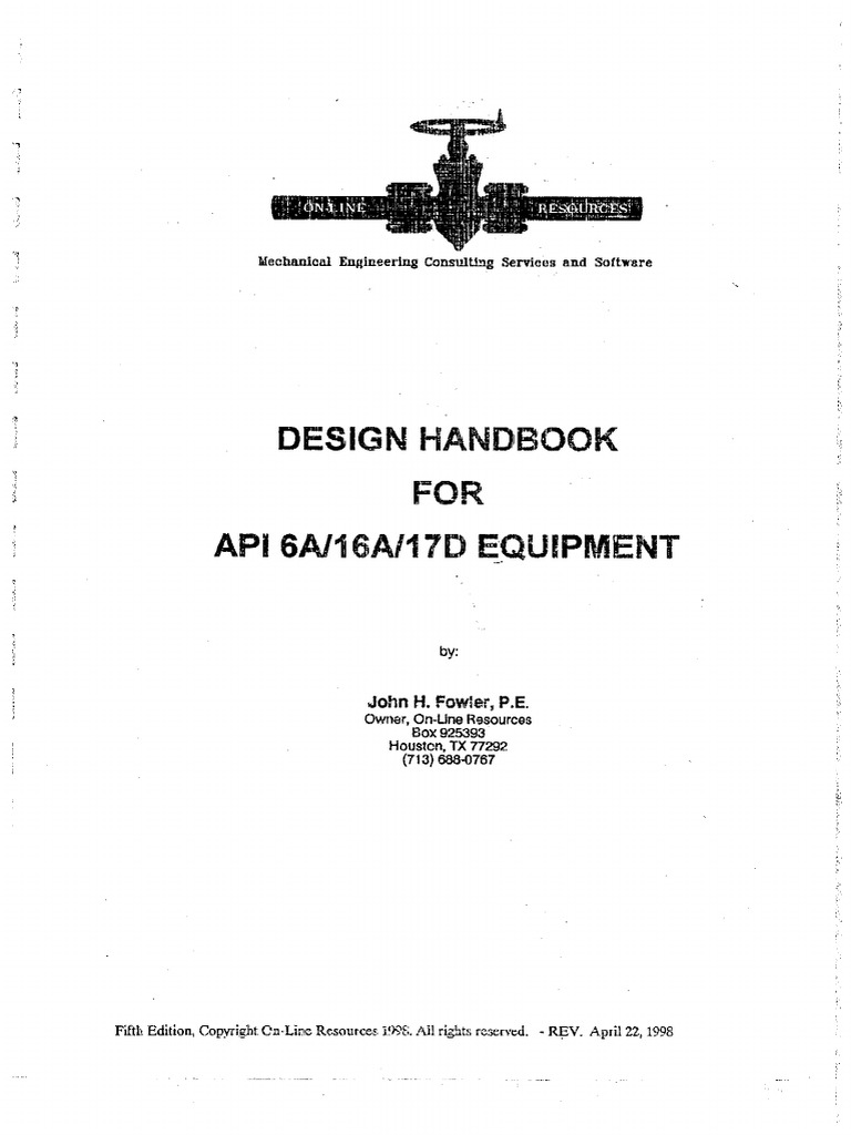 Api 6a Design Handbook PDF | PDF