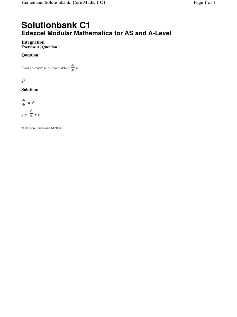 Solutionbank C1: Edexcel Modular Mathematics For AS and A-Level | PDF | Schools | Service Companies