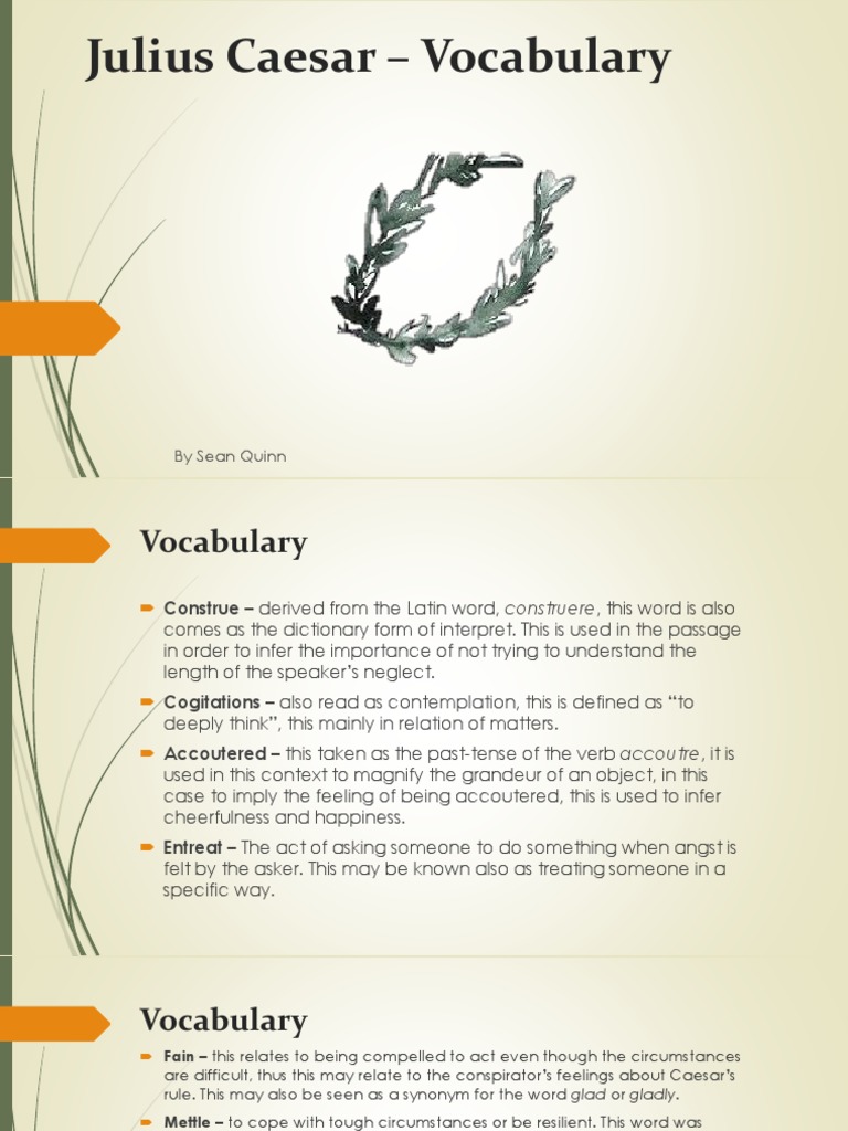 Julius Caesar - Vocabulary | PDF