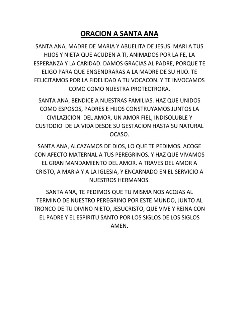 Oracion A Santa Ana | PDF