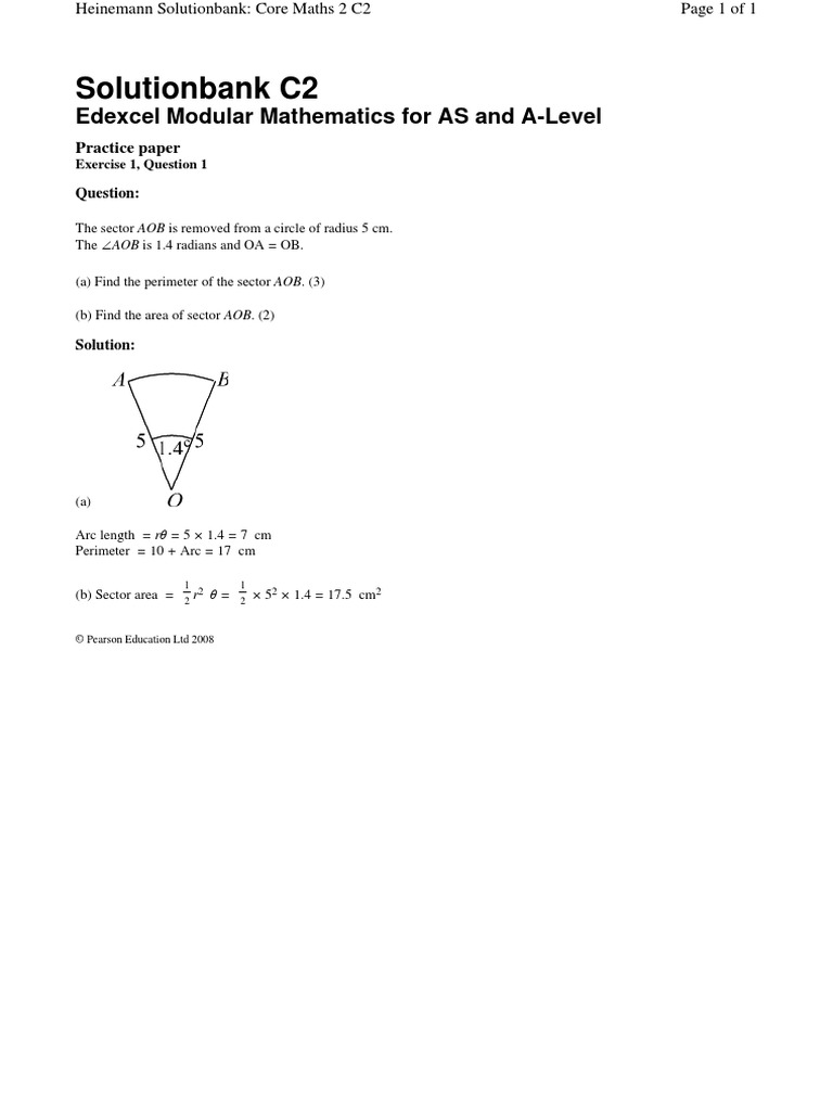 Solutionbank C2: Edexcel Modular Mathematics For AS and A-Level | PDF ...