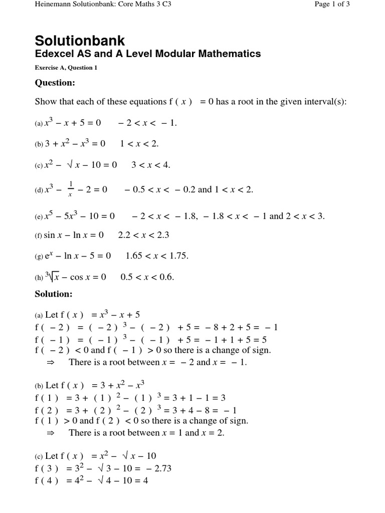 Solutionbank: Edexcel AS and A Level Modular Mathematics | PDF | Sine ...