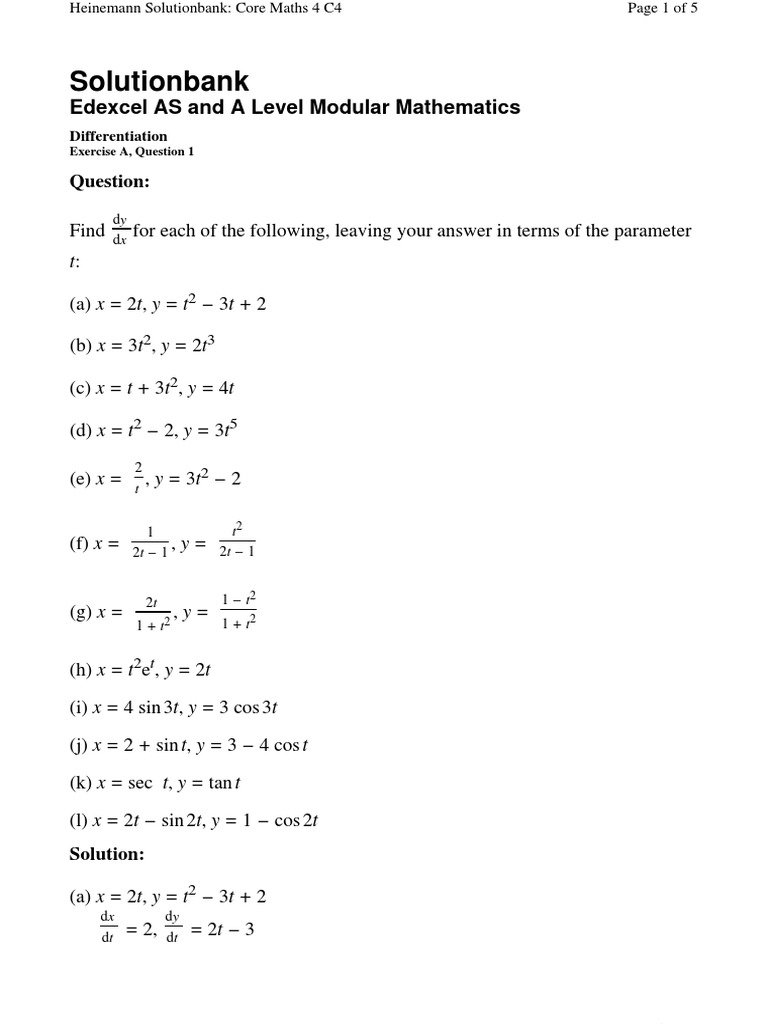 Solutionbank: Edexcel AS and A Level Modular Mathematics | Download Free PDF | Sine | Equations
