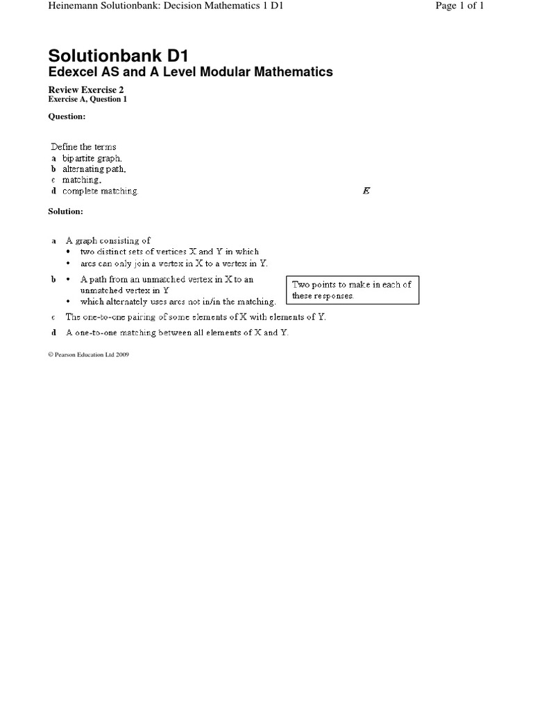 Solutionbank D1: Edexcel AS and A Level Modular Mathematics | PDF | Publishing Companies Of ...