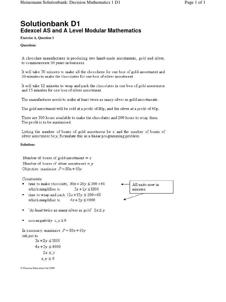 Solutionbank D1: Edexcel AS and A Level Modular Mathematics | PDF | Publishing Companies Of ...