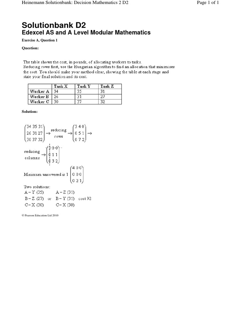 Solutionbank D2: Edexcel AS and A Level Modular Mathematics | PDF | Student Assessment And ...