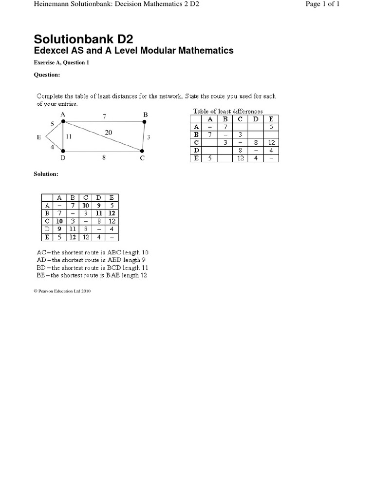 Solutionbank D2: Edexcel AS and A Level Modular Mathematics | PDF | Publishing Companies | Books