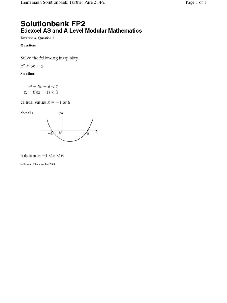 Solutionbank FP2: Edexcel AS and A Level Modular Mathematics | PDF | Teaching Mathematics | Logic