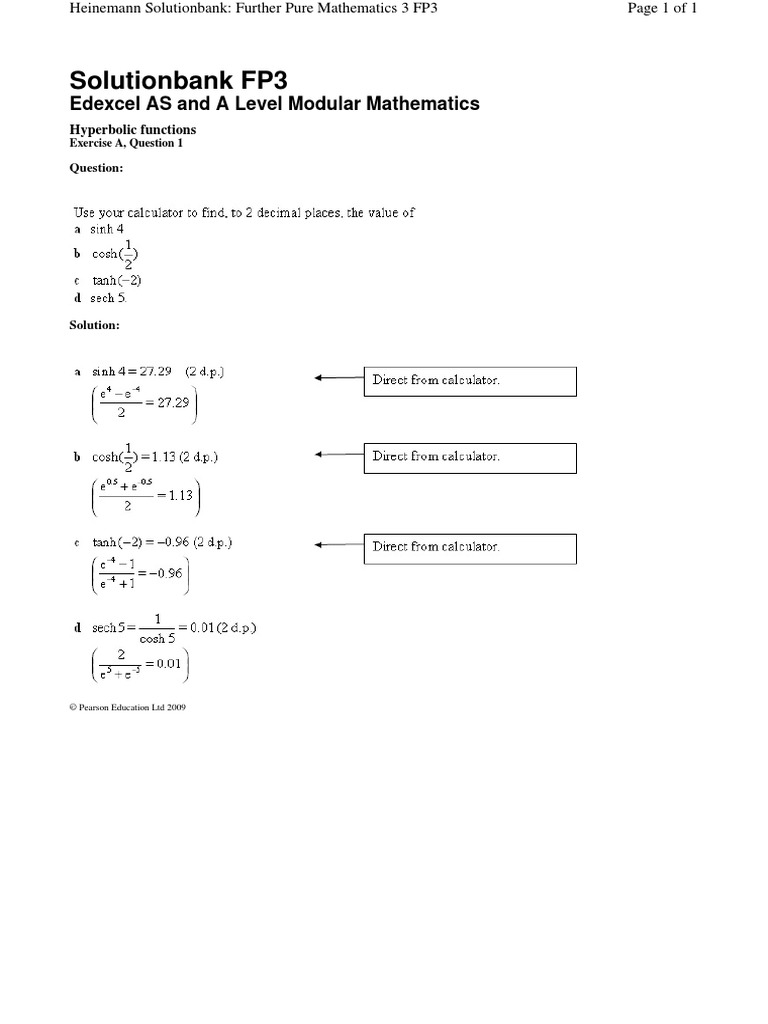 Solutionbank FP3: Edexcel AS and A Level Modular Mathematics | Download Free PDF | Formalism ...