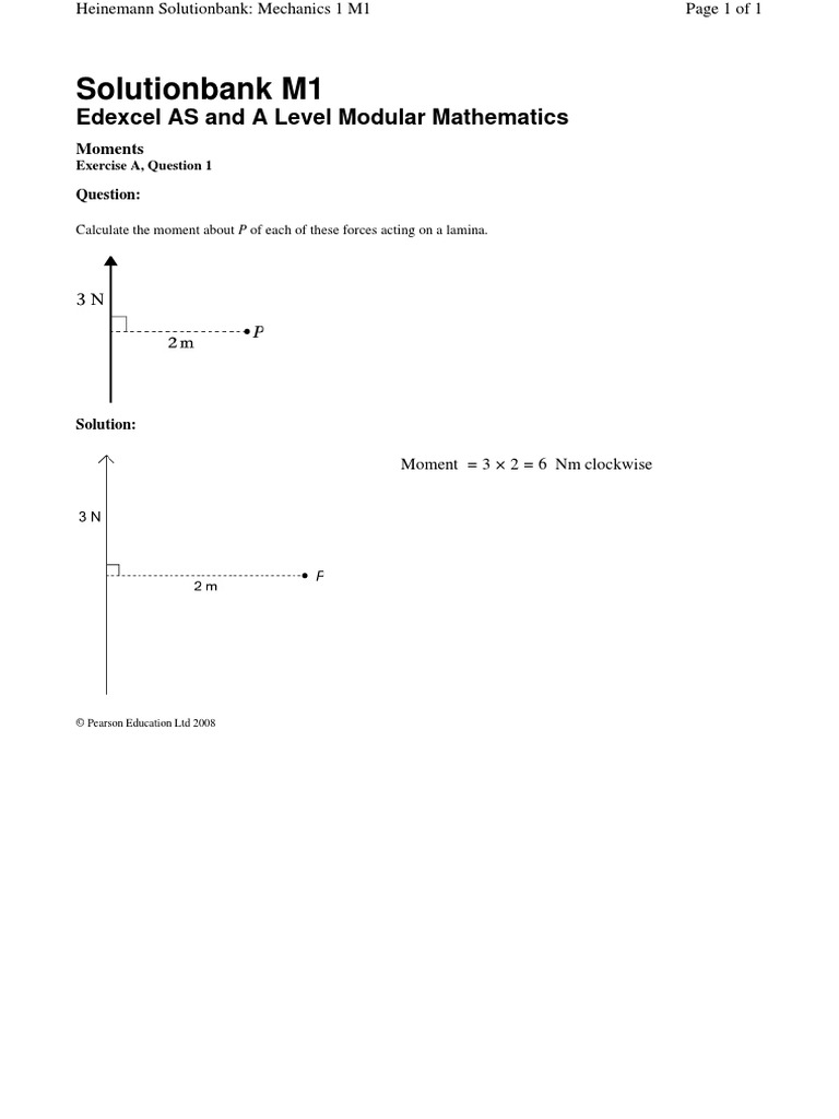 Solutionbank M1: Edexcel AS and A Level Modular Mathematics | PDF | Center Of Mass | Mass