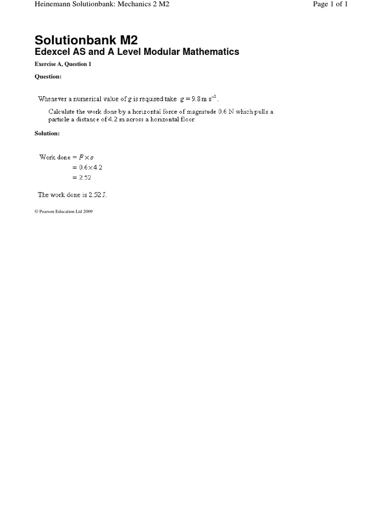 Solutionbank M2: Edexcel AS and A Level Modular Mathematics | PDF | United Kingdom | Teaching ...