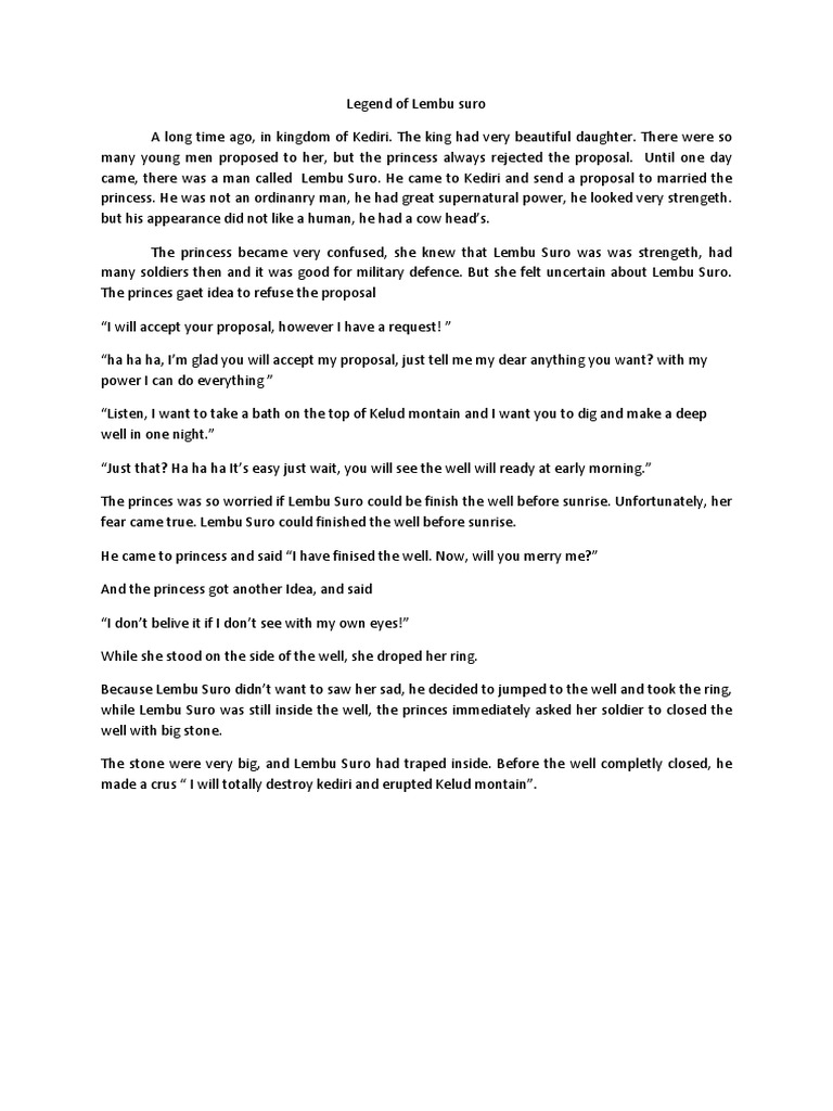 Legend of Lembu Suro | PDF