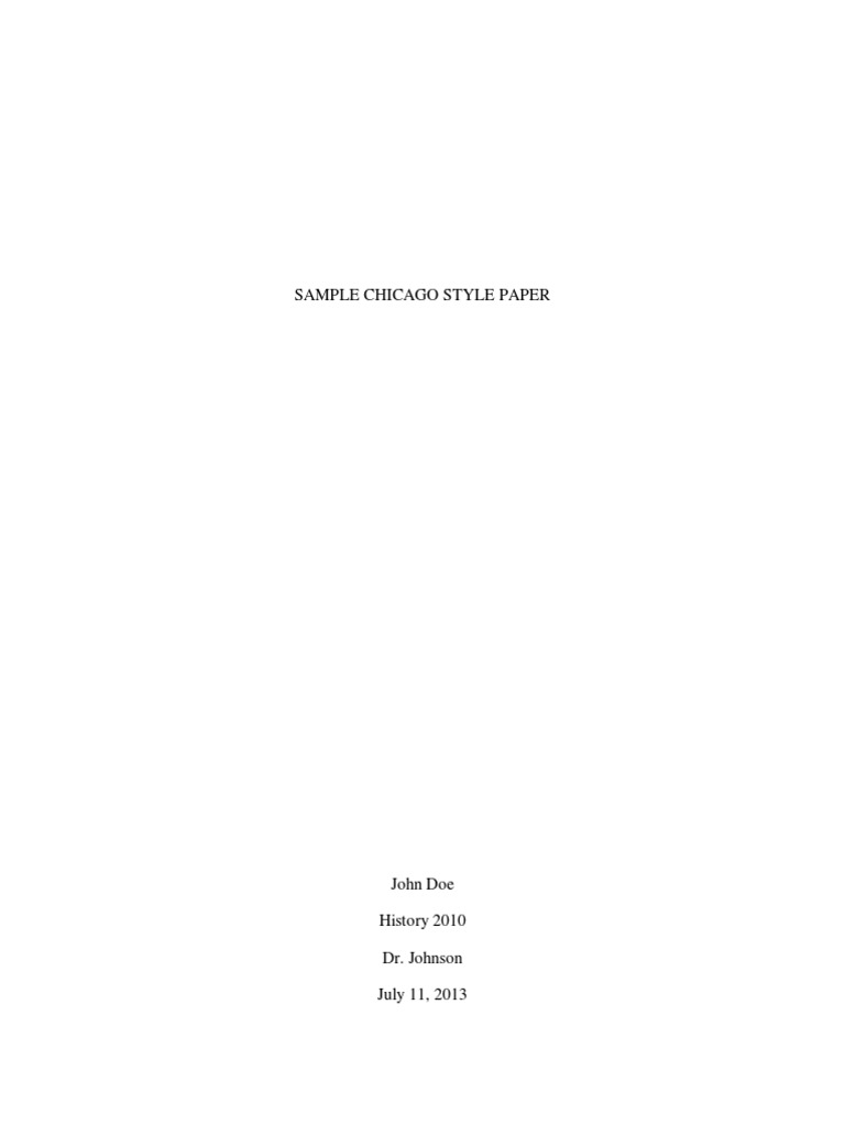 Chicago Style Paper with Footnotes Guide | PDF | Citation | Note ...