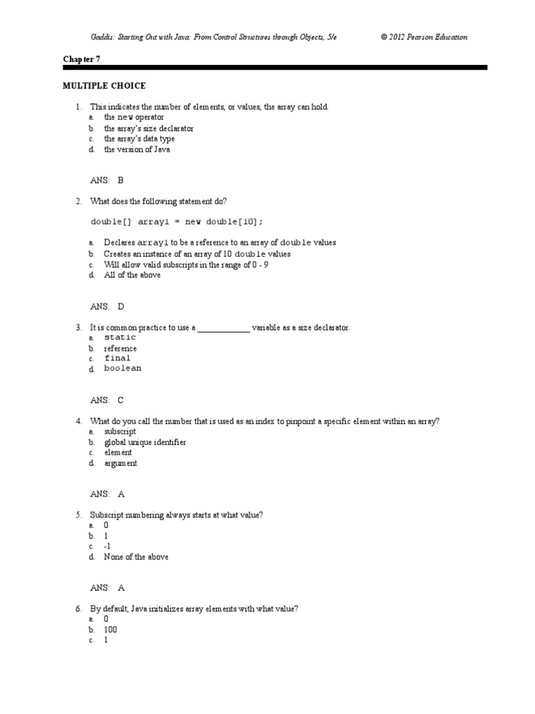 Chapter 07 Pdf Array Data Structure C Programming Language