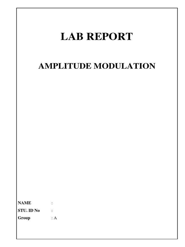 Amplitude Modulation Lab Report | PDF | Modulation | Amplitude