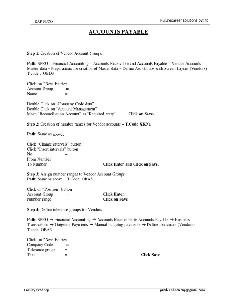 Accounts Payable Sap | PDF | Cheque | Accounts Payable