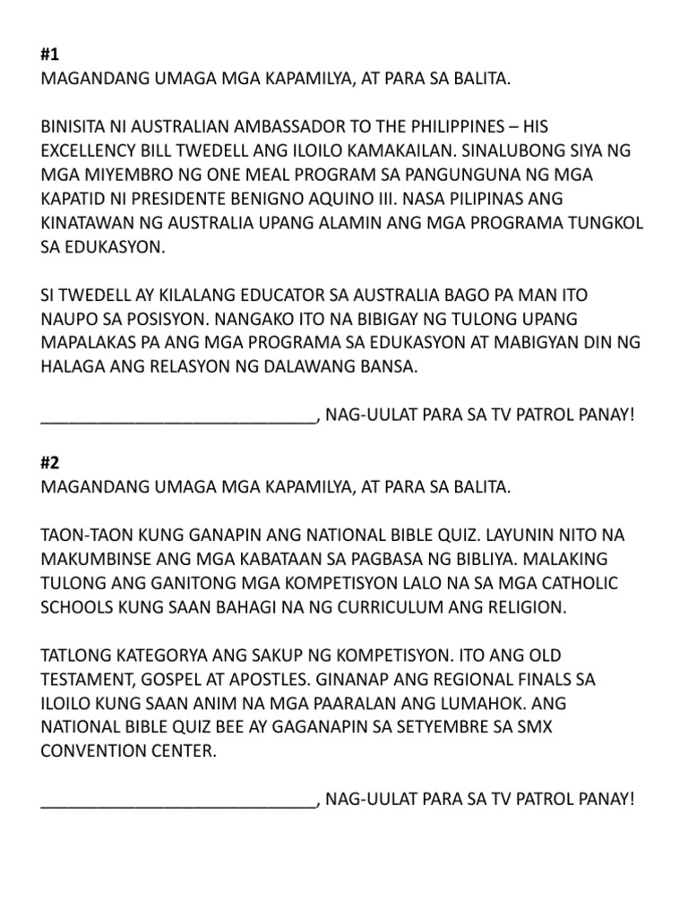 ABS-CBN Script (Filipino) | PDF