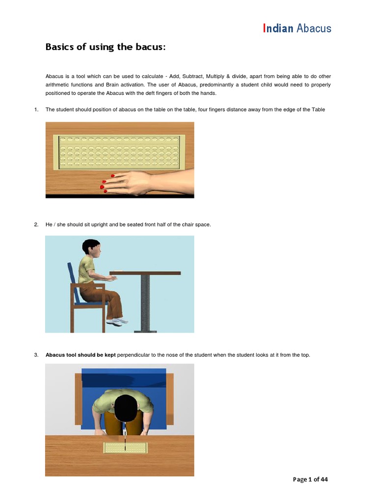 Abacus Basics and Operations Guide | PDF | Hand | Numbers