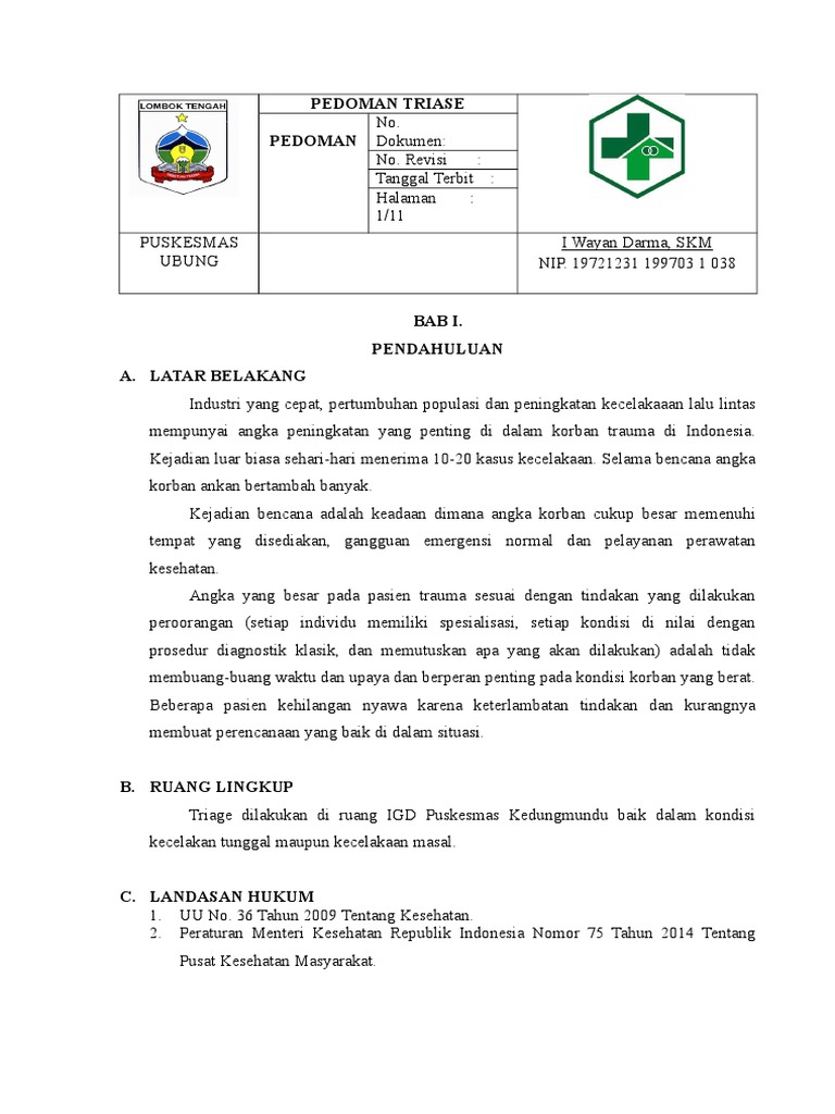 Pedoman Triase | PDF | Sains & Matematika