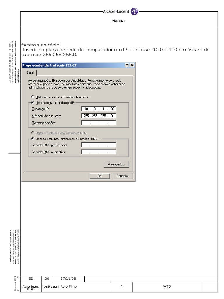 Configuração de Rádio MPR 9500 | PDF | Endereço de IP | Protocolos de ...