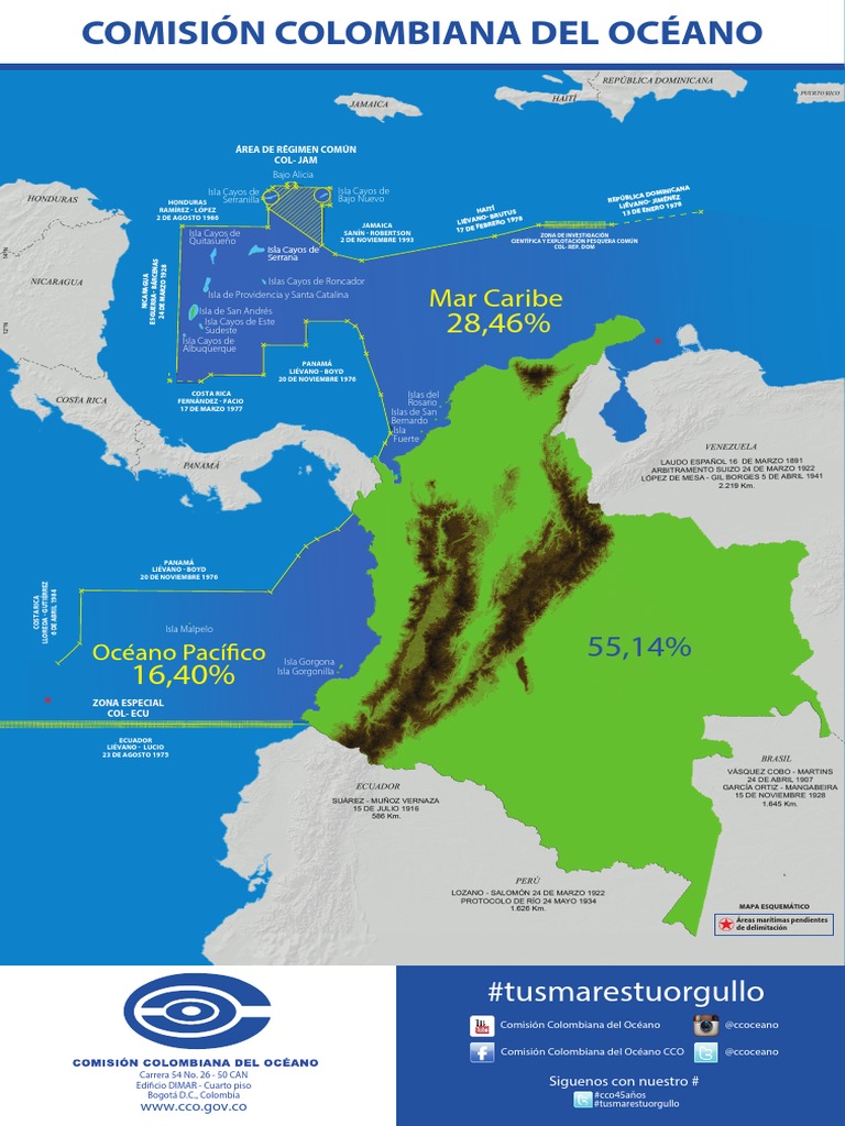 Mapa de Colombia y sus océanos | PDF